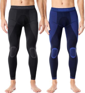 Ladeheid Herren Thermounterw&auml;sche Lange Unterhose Thermoleggings Funktionsunterw&auml;sche f&uuml;r Winter und Sport, thermoaktiv, warm und atmungsaktiv LAGI002 (2er Pac
