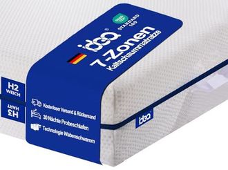 Idea Matelas 140 x 200 cm (H2/H3), ergonomique, en mousse froide, &agrave; 7 zones, hypoallerg&eacute;nique et antibact&eacute;rien, certifi&eacute; Oeko-TEX, housse amovible et lavab