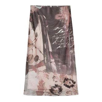 Desigual Collage T&uuml;ll-Midirock - - Skirts - Damen - Beige - XL