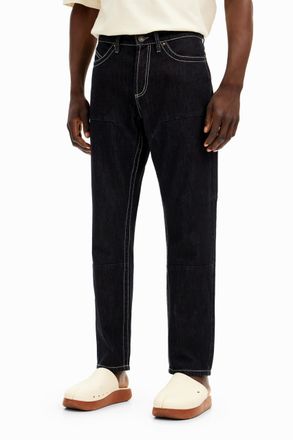 Desigual Mens Denim Long Trouser Jeans, Schwarz, 8