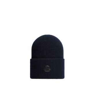 Moncler Moncler Wool & Cashmere Blend Beanie, Women, Blue, Size: One Size