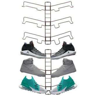 mDesign 2er-Set Schuhablage - verstellbares Wand Schuhregal f&uuml;r drei Paar Sneaker, Sportschuhe etc. - platzsparende Alternative zum Schuhschrank - bronzefarbe