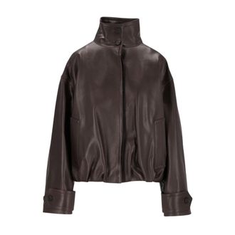Durazzi Milano Blouson Bomber en Cuir - Femme - Vestes - Brun - Taille: 40 FR