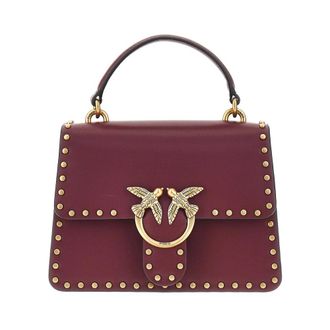 Pinko Pinko - Mini Love Bag One Top Handle &agrave; clous - Femme - Sacs - Rouge - Taille: ONE Size