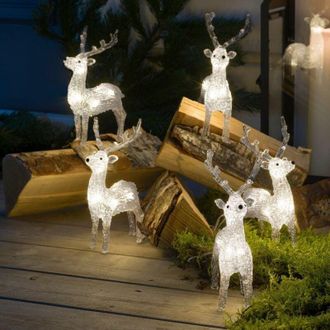 Konstsmide Lichterkette LED Acryl Rentier 5 er Set LED-Figuren