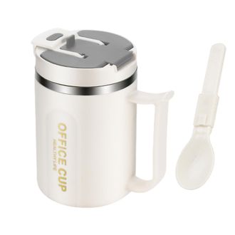 Generico Isolierte Reisebecher - Thermo-Kaffeebeh&auml;lter aus Edelstahl, 500 ml, wiederverwendbare Thermosflasche mit Deckel und Griff, Beh&auml;lter f&uuml;r hei&szlig;e und kal