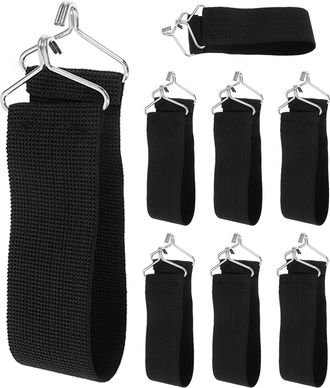 BESPORTBLE 8 St&uuml;ck Pack Verst&auml;rkte Ersatzgurte f&uuml;r Liegest&uuml;hle Bruchsichere Schwarze Reparaturgurte f&uuml;r Gartenst&uuml;hle und Klappst&uuml;hle Tragbares Reparaturzubeh&ouml;r f