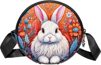 Generic Petit sac &agrave; bandouli&egrave;re circulaire pour femme, petit sac &agrave; bandouli&egrave;re avec fermeture &eacute;clair et bretelles r&eacute;glables style d&eacute;contract&eacute; pour femmes et f
