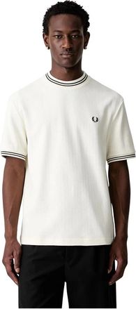 Fred Perry Homme, Tops, Blanc, Taille: M T-Chemises