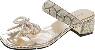 Generic Escarpins Mary Jane &agrave; talons hauts argent&eacute;s pour invit&eacute;e de mariage, en daim synth&eacute;tique, noir, pour entrevue de mariage, mariage, f&ecirc;te, soir&eacute;e, dor&eacute;,