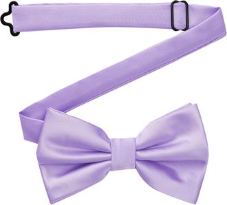 DonDon Fliege Herren handgefertigt Seiden-Look 12 x 6 cm Fliege Flieder