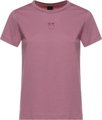 Pinko Pinko, Femme, Tops, Rose, Taille: 38 FR T-shirt &agrave; col rond