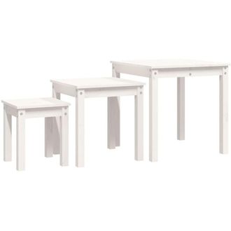 vidaXL Vidaxl - Tables gigognes 3 pcs Blanc Bois de pin massif
