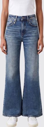 R13 Jean Joan &eacute;vas&eacute; en denim de coton &agrave; taille moyenne