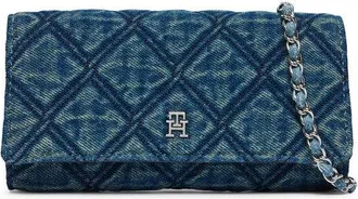 Tommy Hilfiger Handtasche Th Feminine Wallet Chain Denim AW0AW18903 Blau
