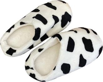 Yardwe Pantoufles Hiver &agrave; Enfiler Douillets Et Moelleux Style Vache Antid&eacute;rapants Et Respirants Pour Femme Pour Int&eacute;rieur P&eacute;riode De Froid