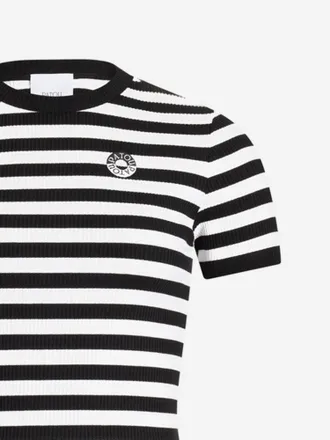 Patou Womens Cotton T-Shirt With Striped Pattern Multicolour T-Shirts & Jerseys