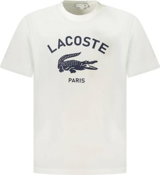 Lacoste Homme, Tops, Blanc, Taille: 2XL T-shirt &agrave; manches courtes