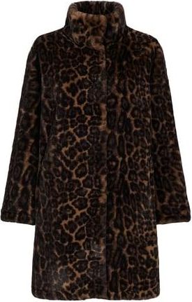 Apparis Manteau l&eacute;opard &agrave; col montant