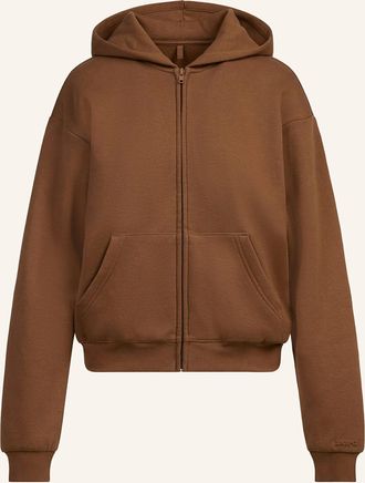SKIMS Skims Lounge-Sweatjacke Cotton-Fleece braun