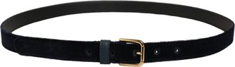Dolce & Gabbana Velvet with Gold-Tone Buckle Belt - Navy