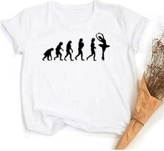 Keephen Femmes Danse T-Shirt Dr&ocirc;le Danse Amoureux Col Ras du Cou T-Shirt Danse Danseur Impression 3D Manches Courtes Tee Casual Col Rond Tops