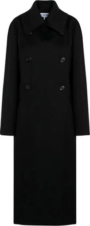 Loewe manteau en laine &agrave; boutonni&egrave;re crois&eacute;e - Blanc