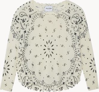 Kujten Pull cachemire col rond liquette - Pull Mela Bandana