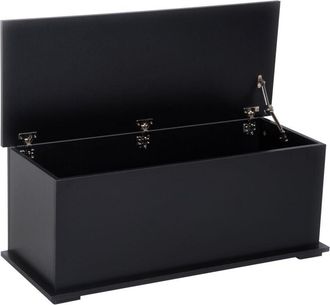 HOMCOM Coffre malle de rangement coffre à jouets dim. 100L x 40l x 40H cm panneaux particules noir