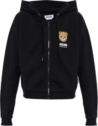 Moschino Femme, Sweatshirts et sweats &agrave; capuche, Noir, Taille: 40 FR Logo SweaT-shirt