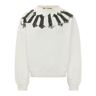 Palm Angels Neck Logo Loose Crew - - Sweatshirts & Hoodies - Herren - Wei&szlig; - XL