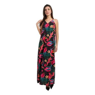 Yes-Zee YES Zee, Femme, Robes, Multicolore, Taille: 36 FR Robe Longue &agrave; Motifs Floraux