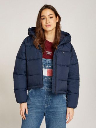 Tommy Jeans Steppjacke JW ASPEN PUFFER EXT mit hochschlie&szlig;endem Kragen, Kapuze, Leistentaschen