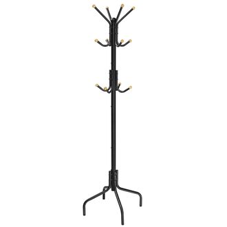 Songmics Garderobenst&auml;nder, Kleiderb&uuml;gel aus Metall mit 12 Haken, Garderobe, 4 Beine, Jackenst&auml;nder f&uuml;r M&auml;ntel, H&uuml;te, Taschen, f&uuml;r Flur, Schlafzimmer, B&uuml;ro, sc