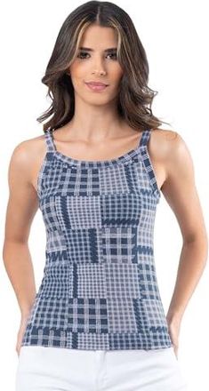 Lee Slim-fit Thin Strap Tank Caraco, Patchwork Denim, XL Femme