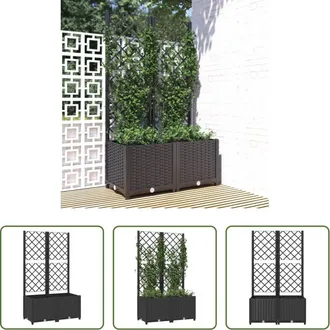 vidaXL vidaXL Bac plantes - Jardini&egrave;re avec treillis Noir 80x40x136 cm PP