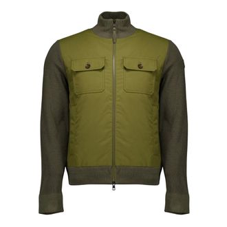 Moncler Homme, Pulls, Vert, Taille: M Cardigan en Laine Matelass&eacute;