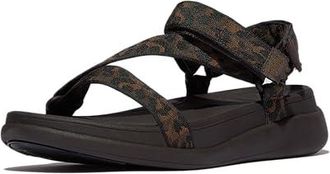 FitFlop Femme F-Mode Go Leopard Adjust. Webbing Z-Strap Sandals, Chocolat mélangé, 39 EU