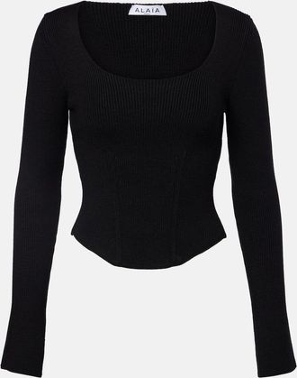 Alaia Alaïa Top corset en laine mélangée