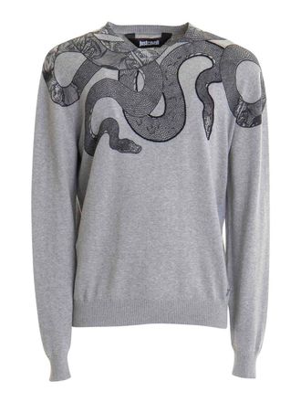 Just Cavalli Pull Col Rond - Gris