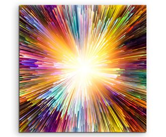 Paul Sinus Art Sinus Art Wandbild 90x90cm Bunte Farbexplosion auf Leinwand für Wohnzimmer, Büro, Schlafzimmer, Ferienwohnung u.v.m. Gestochen scharf in Top Qualität