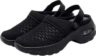 Garneck Sandales Femme Mesh Respirantes L&eacute;g&egrave;res et Confortables Demi-Pantoufles Noires pour Marche et Usage Quotidien Semelle Souple et Absorbante