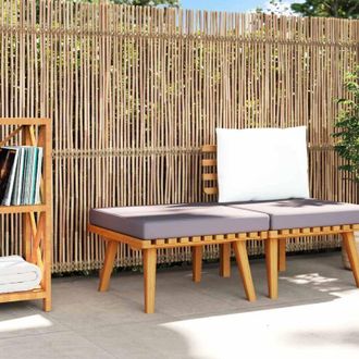 vidaXL Vidaxl - inlife Repose-pied de jardin avec coussin 60x60x29 cm Bois dacacia - Brun