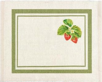 furn. Evans Lichfield Strawberry Tischsets - Waschbare Britischem Sommerobstmotiv Satz Von 4 Schnelltrocknend Platzsets (Salbei - 46x36cm)