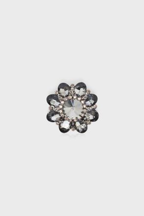 Gerard Darel Broche en pierres et strass - FLORA - Anthracite
