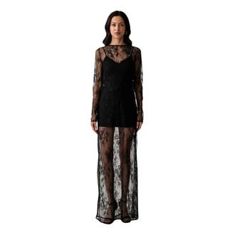 Patrizia Pepe Spitzen-Maxikleid - - Dresses - Damen - Schwarzk - XS