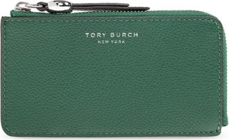Tory Burch Femme, Accessoires, Vert, Taille: ONE Size Porte-cartes en cuir