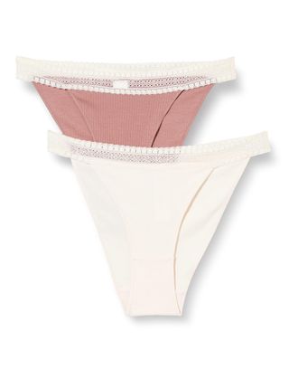 sloggi Damen sloggi GO Ribbed Tanga C2P, BROWN - LIGHT COMBINATION, XL