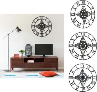 vidaXL Wanduhren - Living Wanduhr Silbern 78 cm Metall