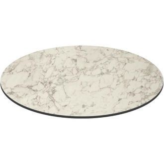 Oviala Plateau de table de jardin rond HPL 70 cm marbre